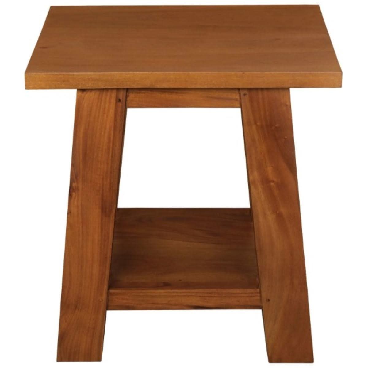 LORIAN SOLID MAHOGANY TIMBER LAMP TABLE/SIDE TABLE - LIGHT PECAN ...