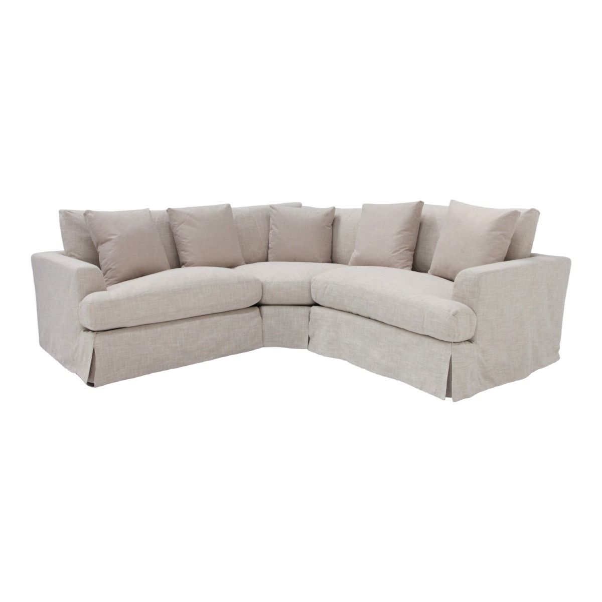 LIVINGSTON 3-PIECE MODULAR LOUNGE SOFA 'LEMAY' KHAKI FABRIC ...