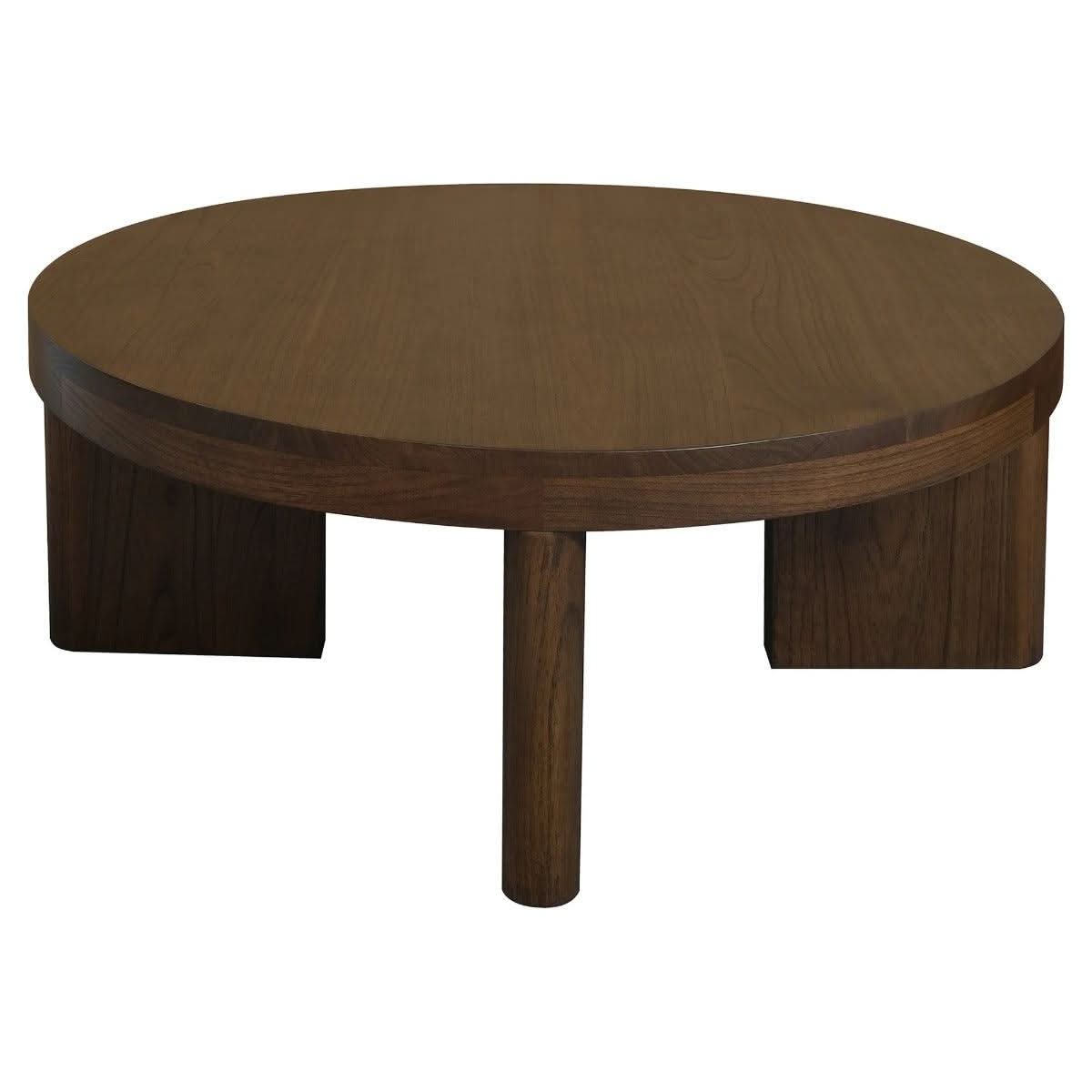 APOLLO SOLID MINDI WOOD ROUND COFFEE TABLE - WALNUT | MyChocolateWood