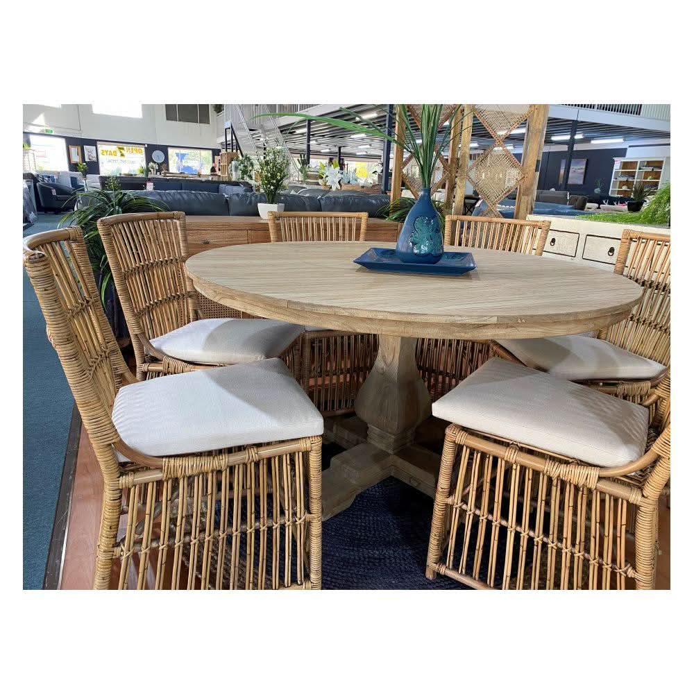 BORDEAUX ROUND DINING TABLE IN SOLID ELM WOOD 140CM DIAMETER ...