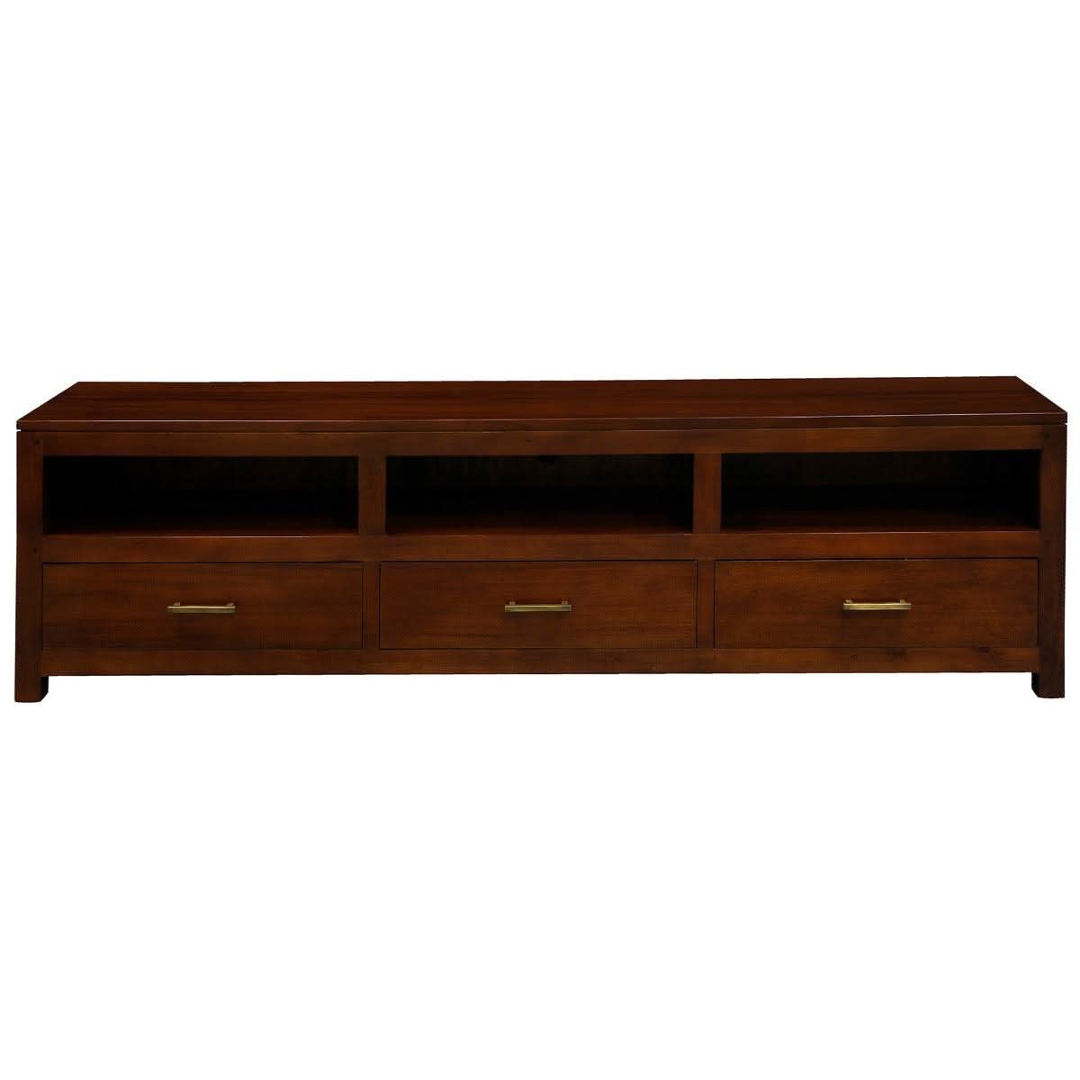 PARIS SOLID MAHOGANY TV UNIT WITH 3 DRAWERS IN MAHOGANY 190CM ...